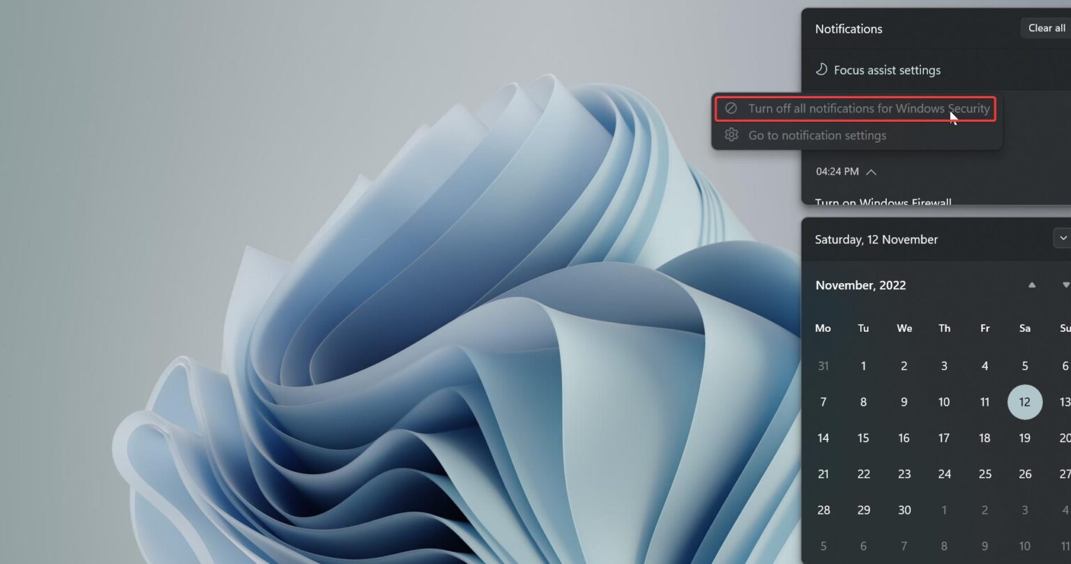 Remove Notification Center without removing the Calendar in Windows 11 ...