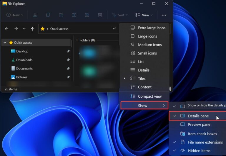 Enable Details Pane with Dark Mode in Windows 11 File Explorer ...