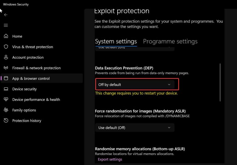 How To Disable Data Execution Prevention Dep In Windows 11