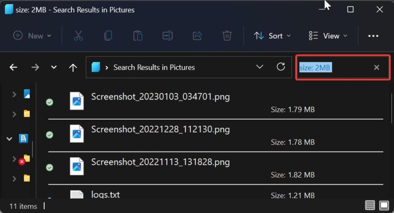 How to use File Explorer size filter in Windows 11? - Technoresult
