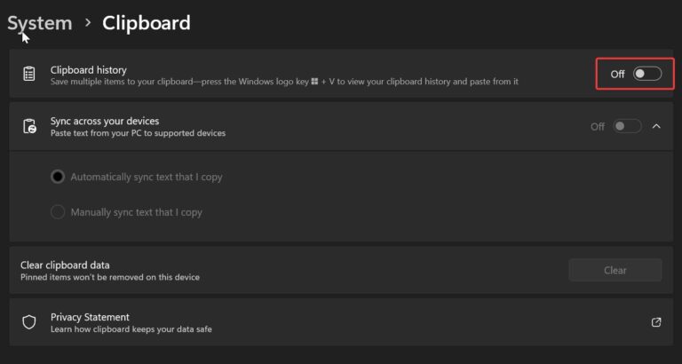 How to disable Clipboard in Windows 11? - Technoresult
