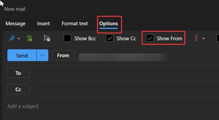 How to enable the From field in new Outlook 365? - Technoresult
