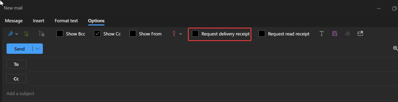 How to Enable Delivery Receipt in Outlook new? - Technoresult
