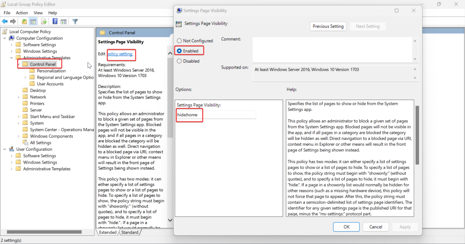 How to Disable Settings Home Page in Windows 11? - Technoresult