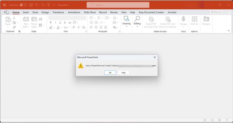 Fix Sorry PowerPoint Can’t Read error in Windows 11 - Technoresult