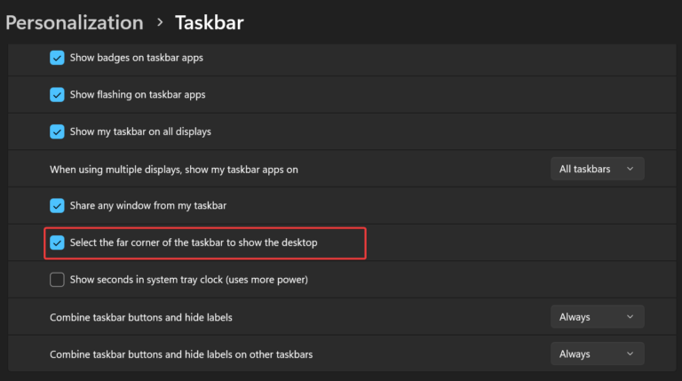 How to Enable the Show Desktop Button in Windows 11 Taskbar? - Technoresult