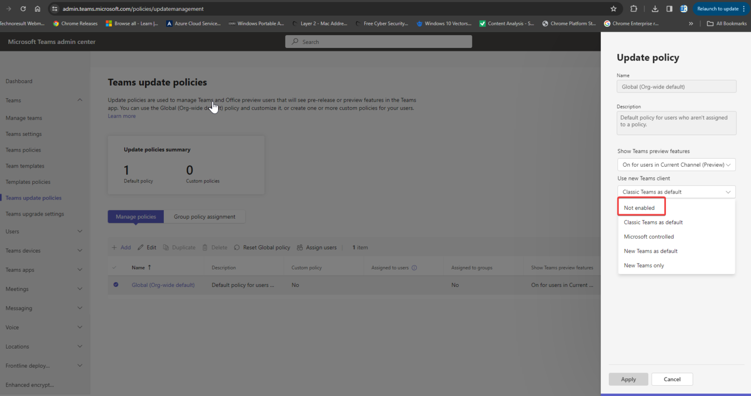 How to Prevent users from switching to new Teams? - Technoresult