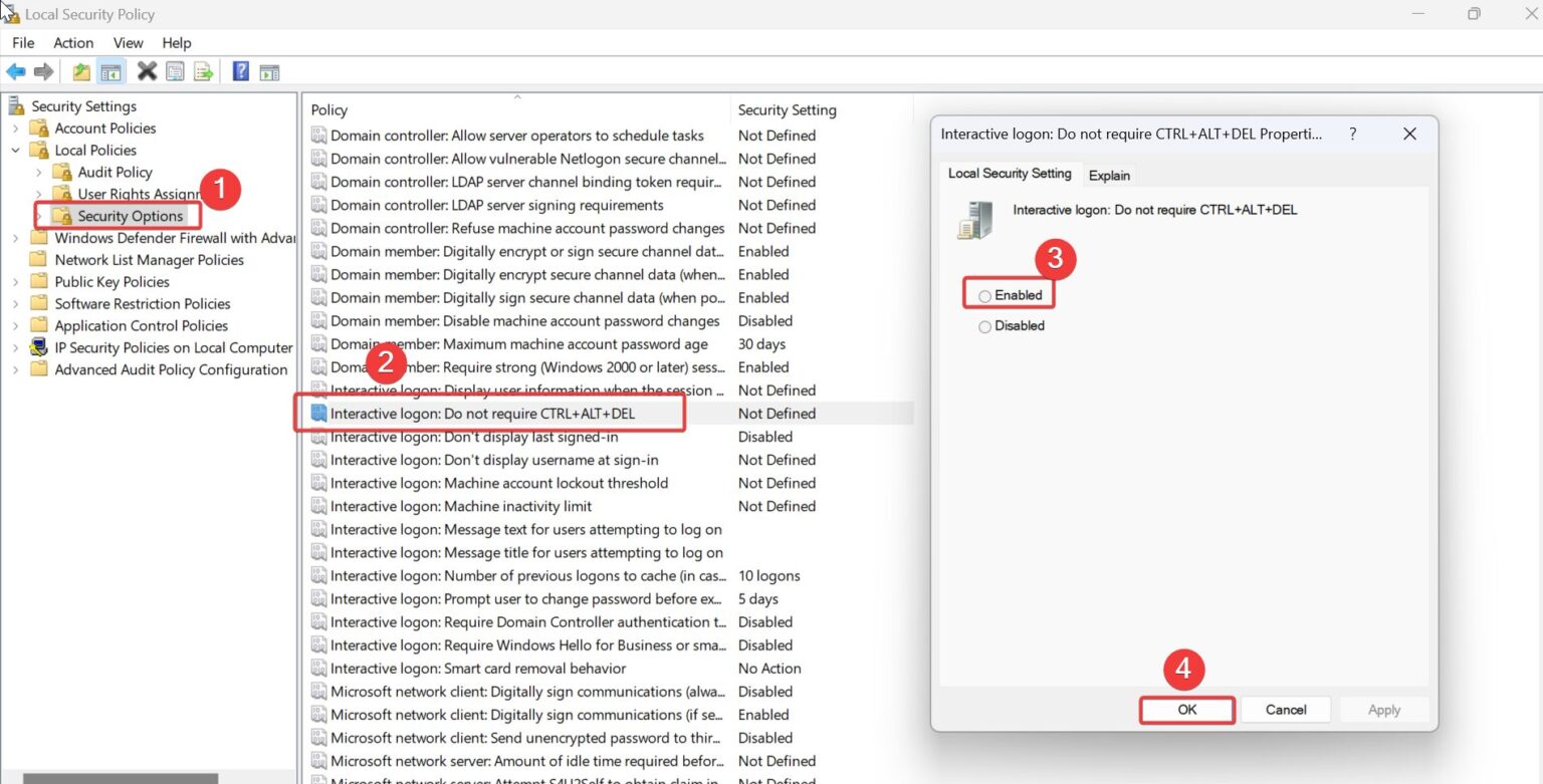 How to Enable CTRL+ALT+DEL Secure sign-in on Windows 11? - Technoresult