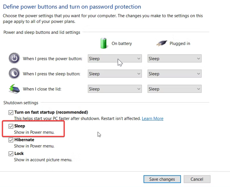 Fix Sleep option missing in Windows 11 - Technoresult